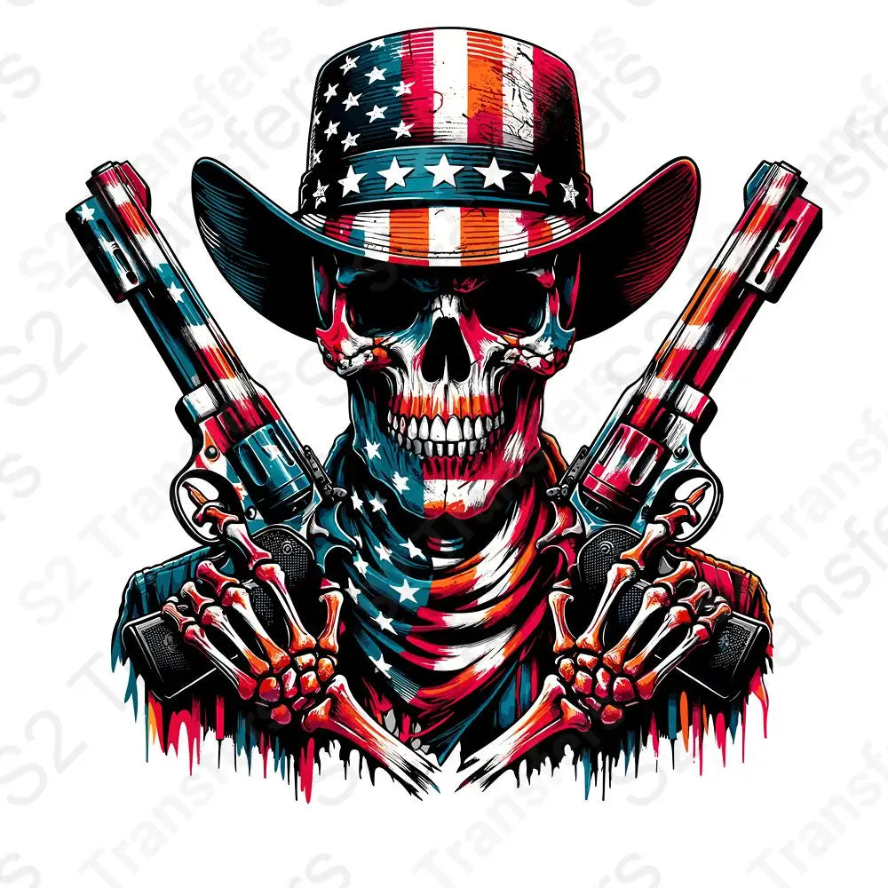 Patriotic Skull Guy - DTF Transfer – S2 Transfers