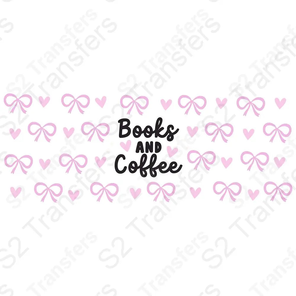 16 Oz Books And Coffee Black Cup Wrap - UV DTF Transfer – S2 Transfers
