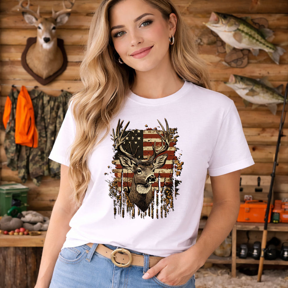 American Flag Buck – DTF Transfer – S2 Transfers