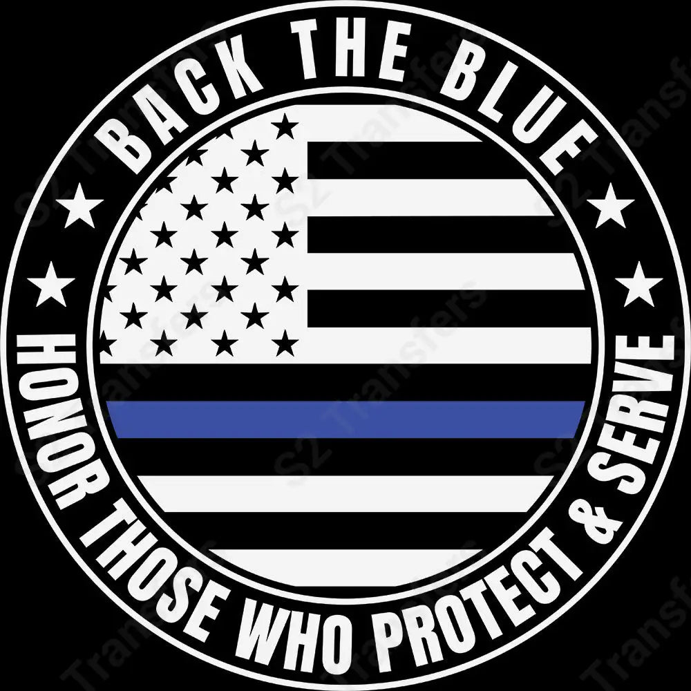 Back The Blue Circle White - DTF Transfer – S2 Transfers