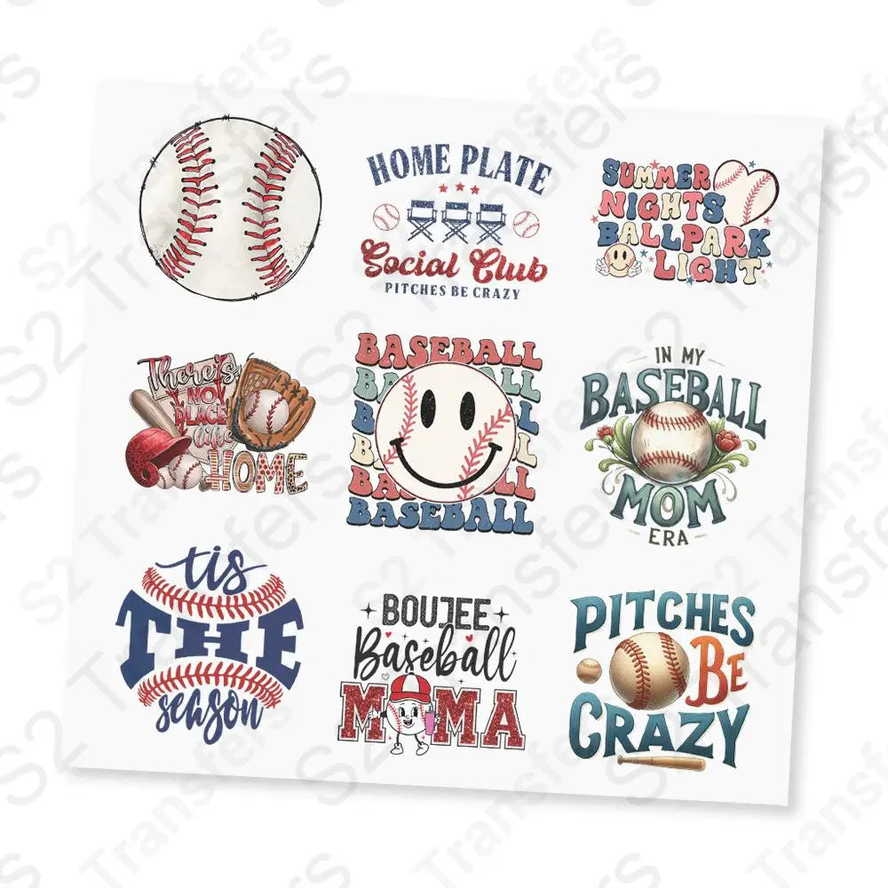 Baseball UV DTF Sticker Sheet – S2 Transfers