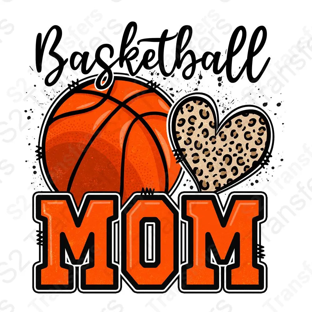 Basketball Mom Leopard Heart - DTF Transfer – S2 Transfers