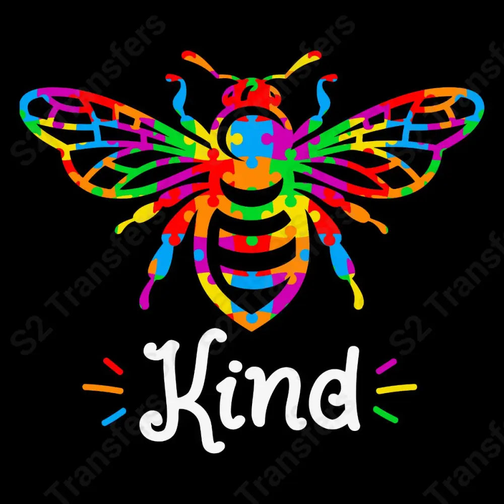Bee Kind Autism Awareness - DTF Transfer – S2 Transfers