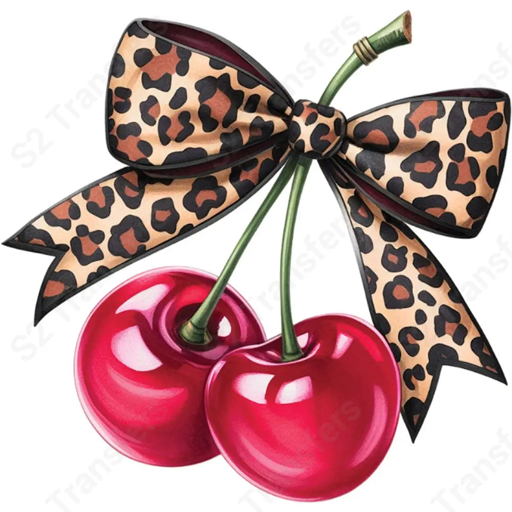 Cherry Leopard Bow - DTF Transfer – S2 Transfers