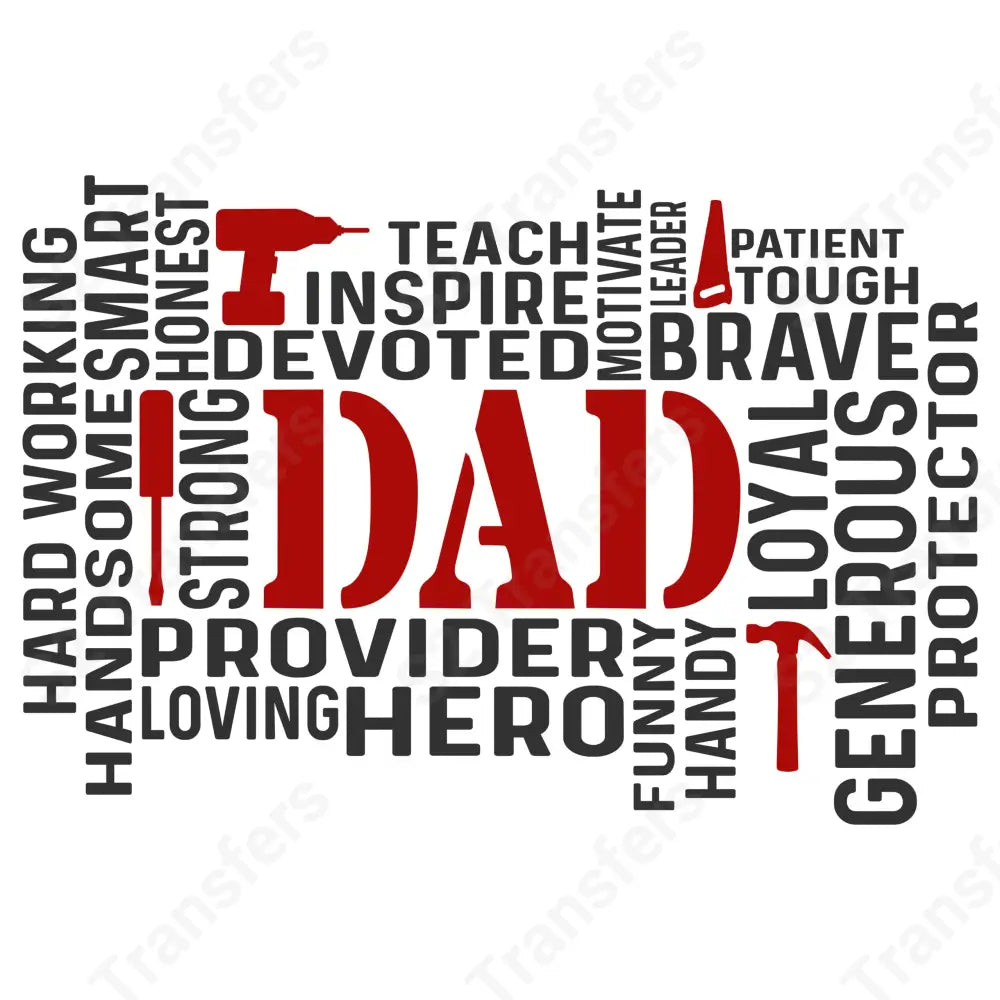 Dad Word Art - DTF Transfer – S2 Transfers