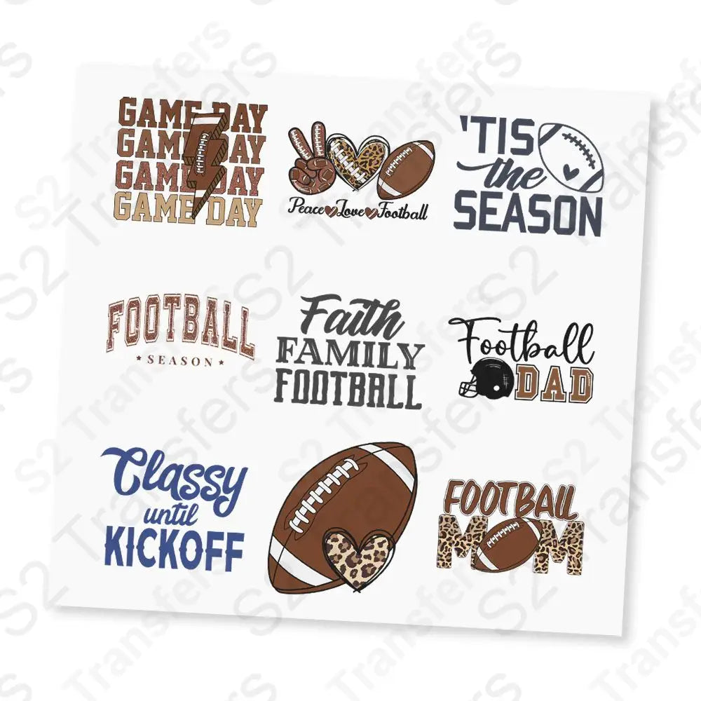 Football UV DTF Sticker Sheet – S2 Transfers