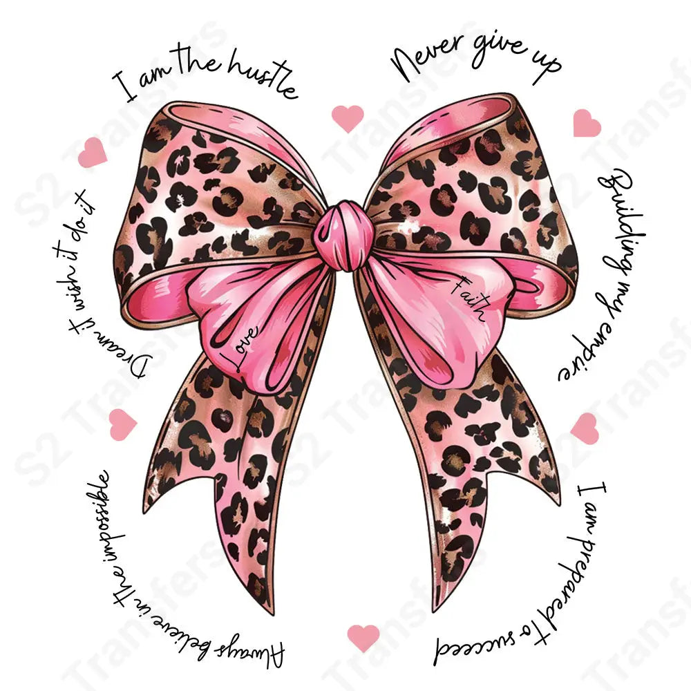 Leopard Motivational Bow - DTF Transfer – S2 Transfers