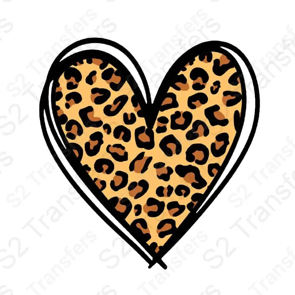 Leopard Print Heart - DTF Transfer – S2 Transfers