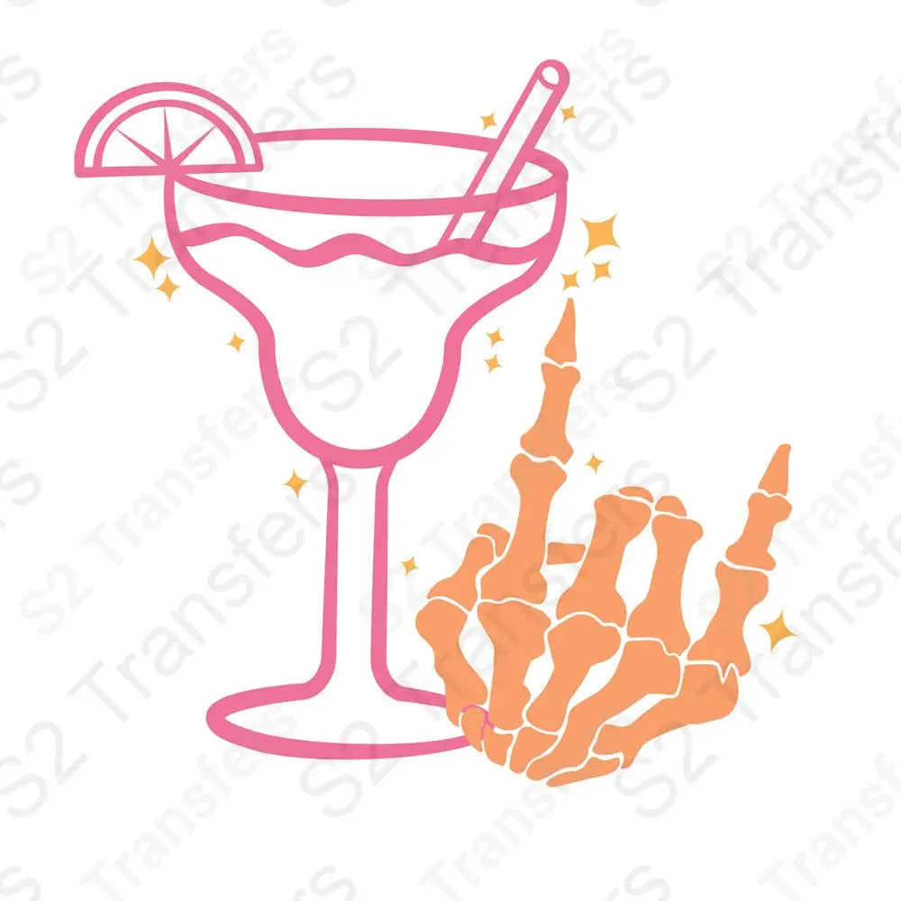 Margarita & Skeleton Hand - DTF Transfer – S2 Transfers