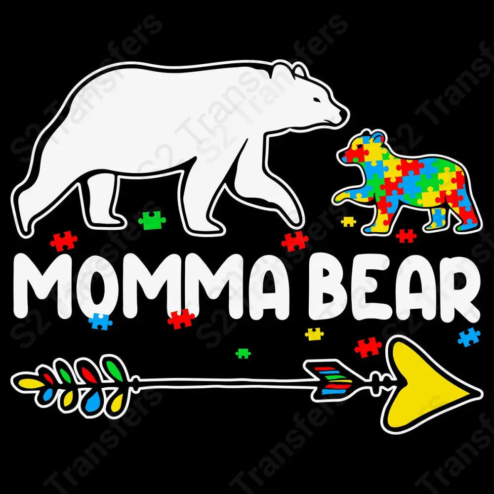 Momma Bear Autism Awareness - DTF Transfer – S2 Transfers