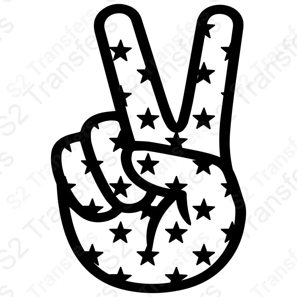 Peace Sign Black Color - DTF Transfer – S2 Transfers