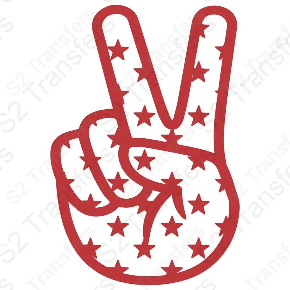 Peace Sign Red Color - DTF Transfer – S2 Transfers