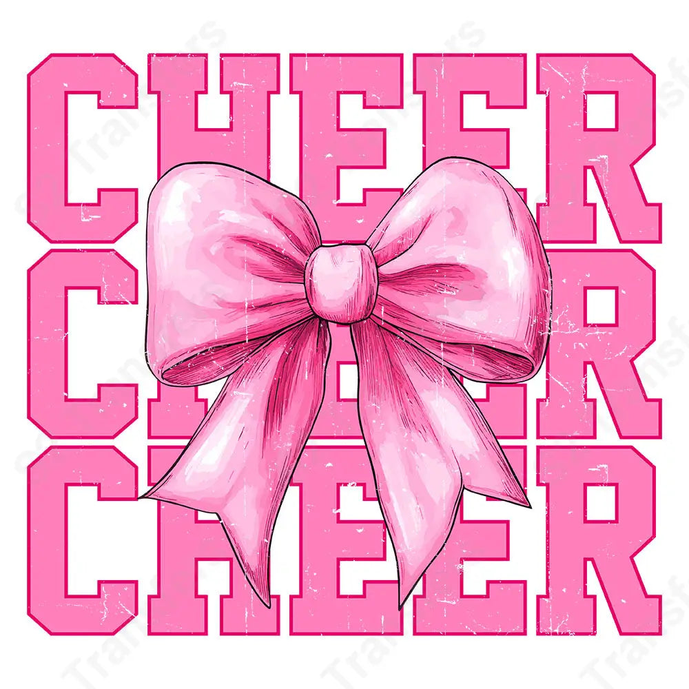 Pink Cheer Bow Distressed - DTF Transfer – S2 Transfers