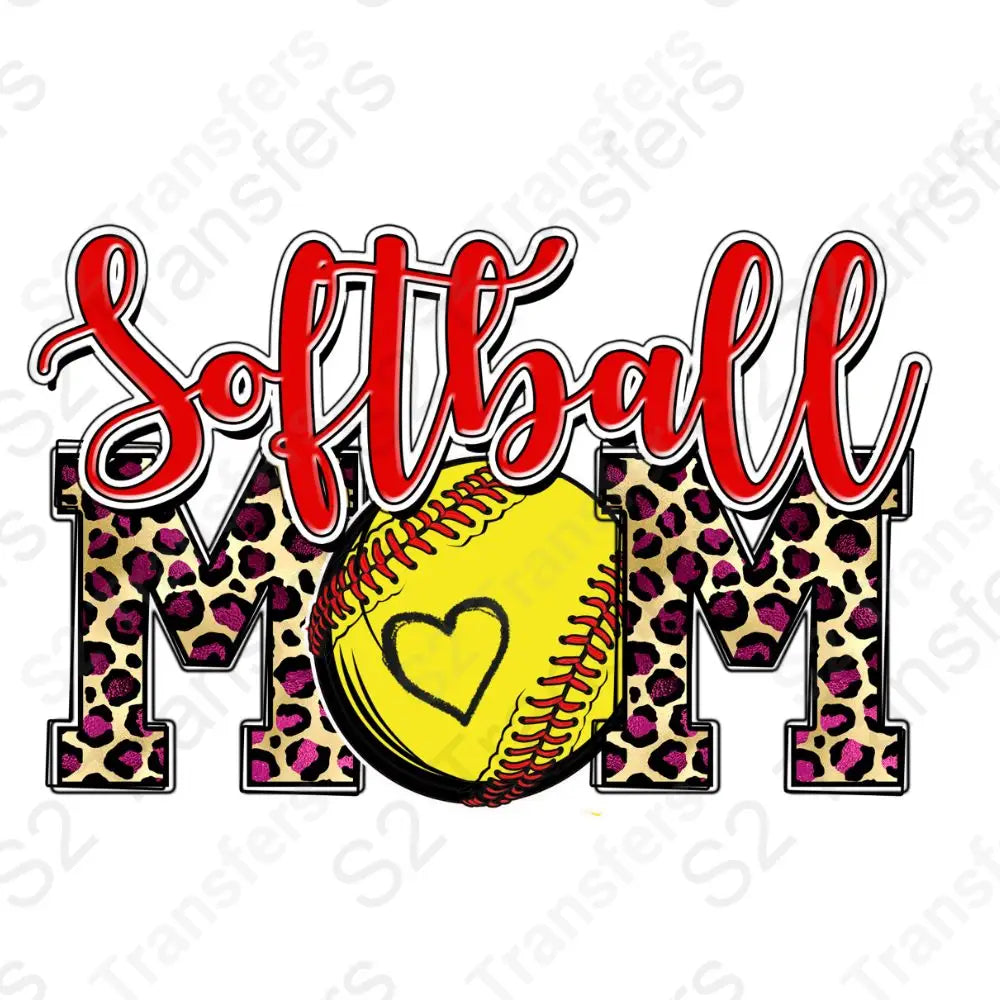 Softball Mom Leopard Print - DTF Transfer – S2 Transfers