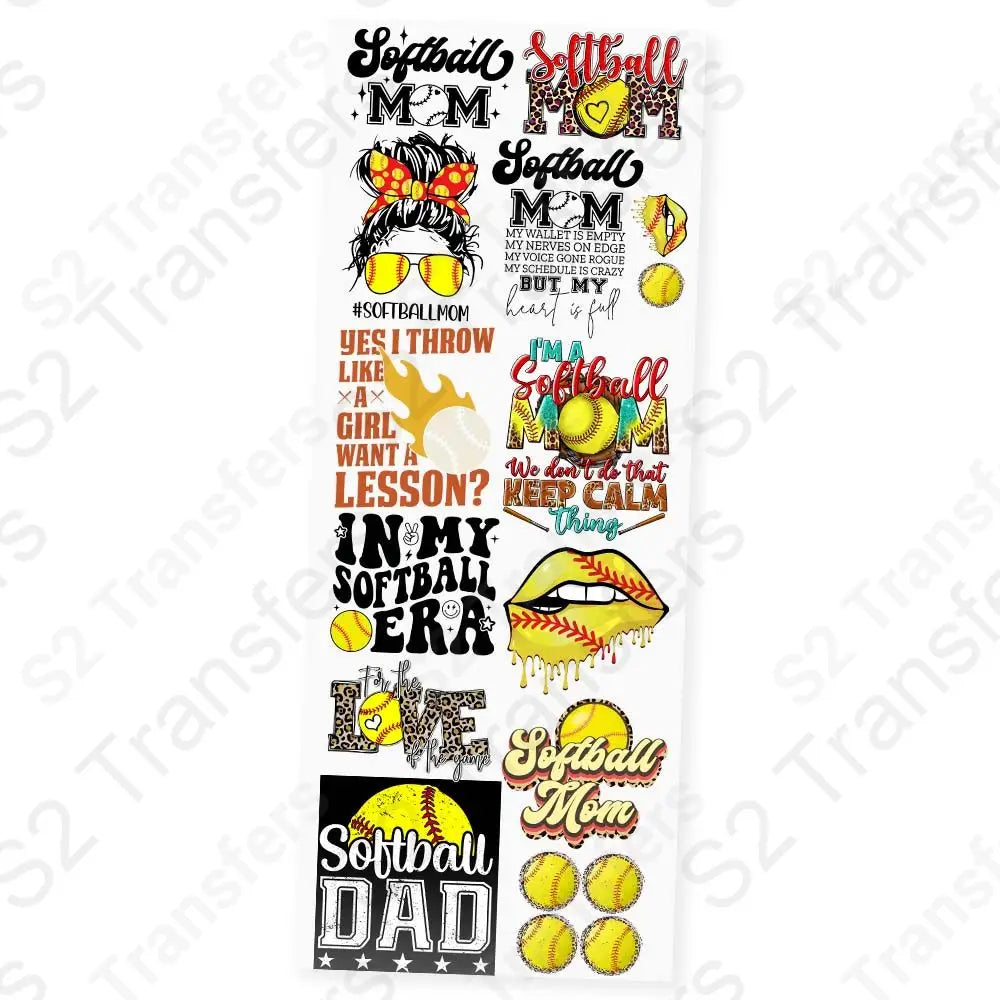 Softball Season Spectacular Premade DTF Transfer Gangsheet - 22" x 60 ...