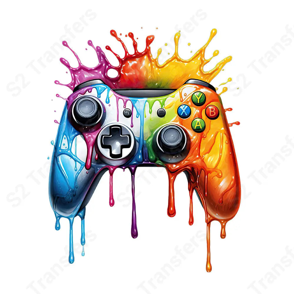 Splatter Paint Gaming Controller 12 - DTF Transfer – S2 Transfers