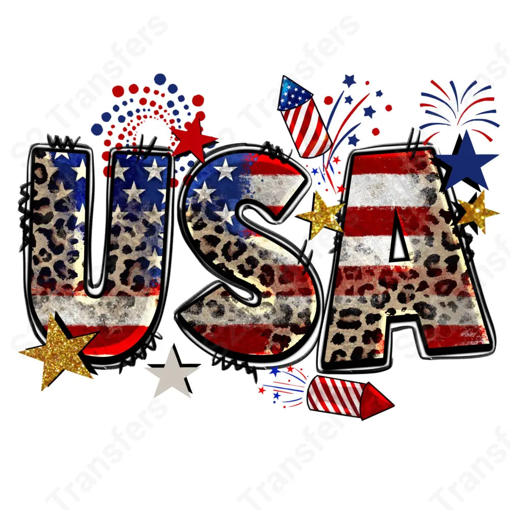 USA Leopard & Flag - DTF Transfer – S2 Transfers
